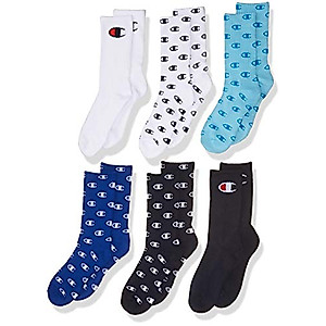Champion unisex child Kids' Multipacks Socks, Crew C - Blue, 9 11 US