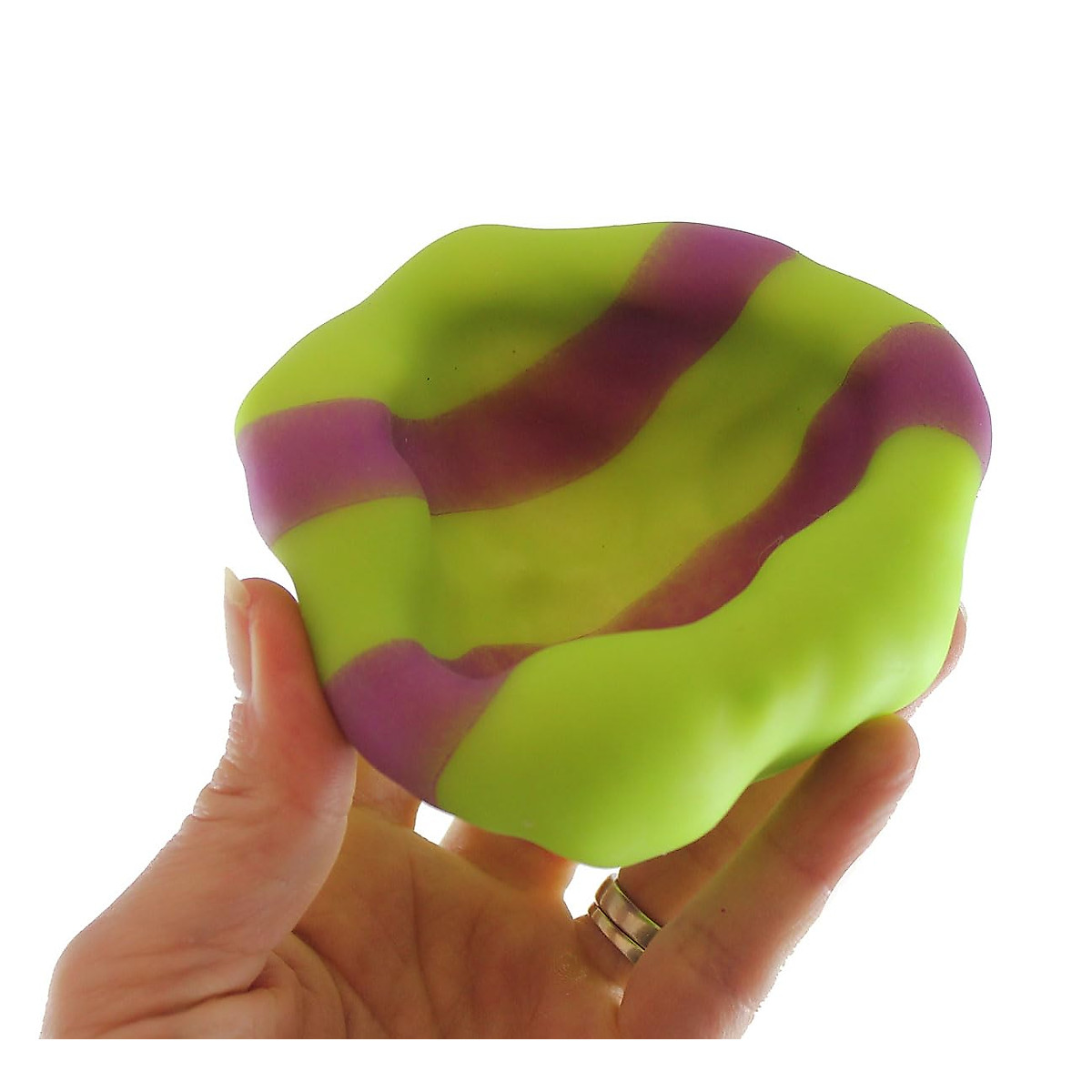 1 Striped Sand Filled Stress Ball - Moldable Ball with Granular Filling - Heavy Sensory, Stress, Squeeze Fidget Toy ADHD Special Needs Soothing (Random Color)