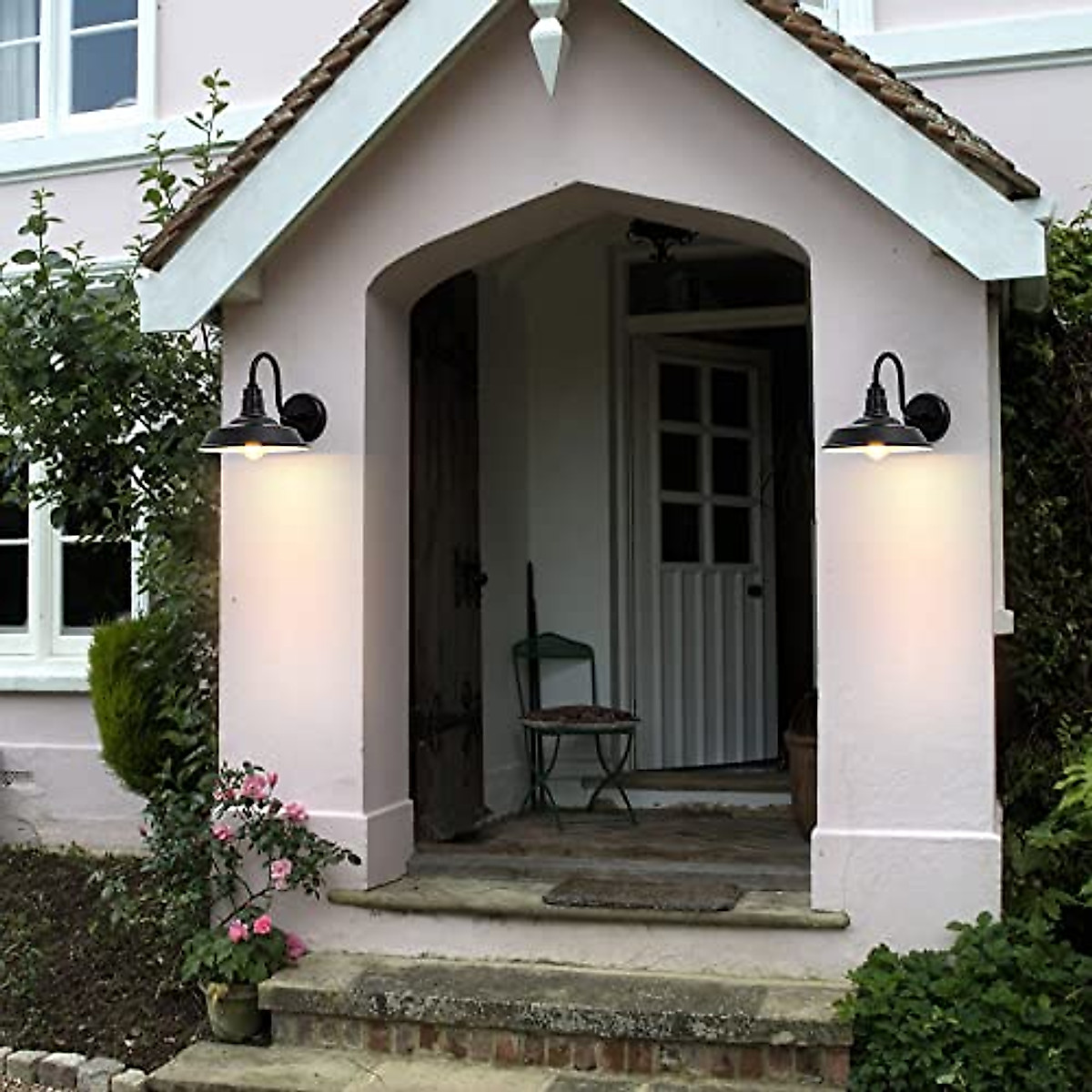 Double century 10" Barn Lights Outdoor, Gooseneck Exterior Lighting Fixture, Porch Light Wall Mount, Aluminum Garage Light, Farmhouse Outdoor Wall Light for House, Enterway