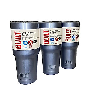 Built 30 Ounce Vacuum-Insulated Double Walled Stainless Steel Tumblr Harbor Blue