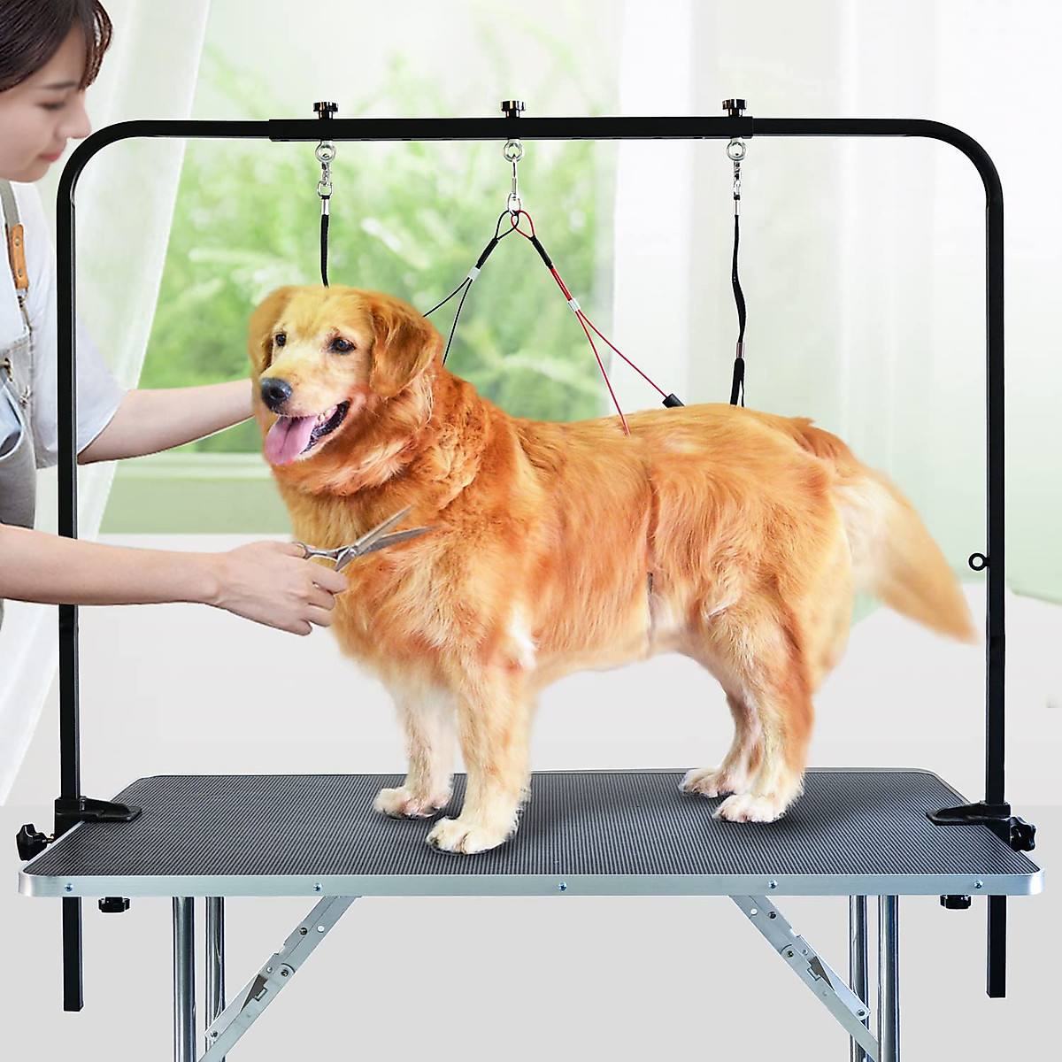 SHELANDY Overhead pet Grooming arm/Bars with Clamps Ideal for Dog Bathing & Grooming