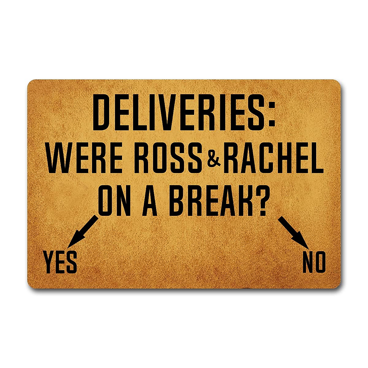 Funny Welcome Front Door Mats Indoor Entrance Rug Deliveries Were Ross And Rachel On A Break Personalized Monogram Kitchen Rugs and Mats With Anti-Slip Rubber Back Novelty Gift Mat(23.7 X 15.9 in)