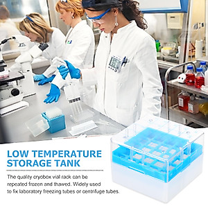 iplusmile Polycarbonate Freezer Boxes 25- grids Freezing Cryovial Storage Box Polycarbonate CryoBox Vial Rack Microcentrifuge Tube Box