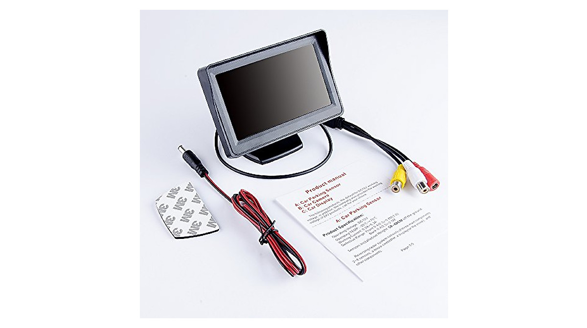 B-Qtech 4.3 inch Backup Camera Monitor for Car and Truck Safety