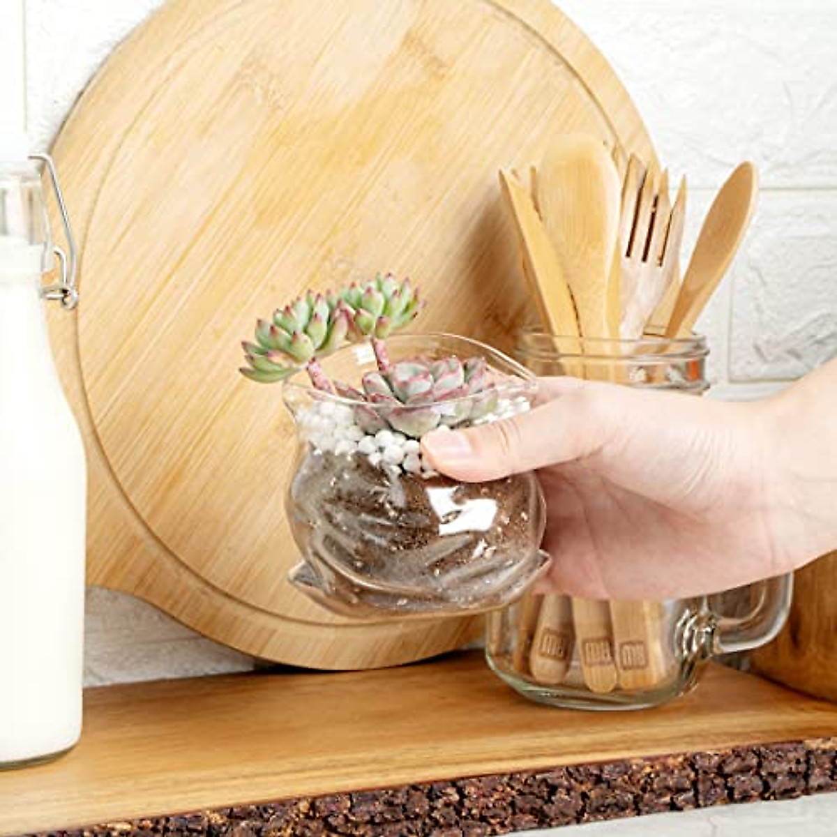 8 Ounce Glass Zipper Bag, 1 Small Glass Bag - Realistic Crinkled Edges, Serve Candy, Popcorn, or Nuts, Clear Glass Bag Bowl, Dishwashable, Flat Base - Restaurantware.