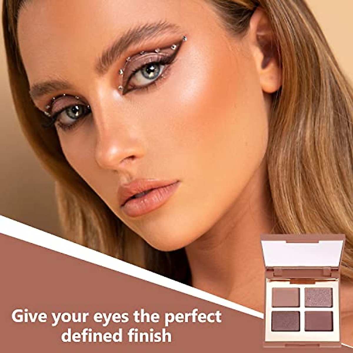 Mellow Cosmetic Eyeshadow Quad - Matte & Shimmer Shades - Eyeshadow Palette Kit for Women - Longwear, Highly Pigmented, Intense Color - Compact Eye Makeup Kit (Rhea)