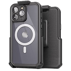Encased Titan-X Designed for iPhone 14 Pro Max Waterproof Case Compatible with MagSafe and Belt Clip Holster (MIL-Spec Extreme Protection)