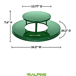 Alpine Industries Outdoor Metal Waste Receptacle Rain Bonnet Lid - Heavy Duty Trash Can - Commercial Trash Receptacle Cover - 38 Gallon Commercial Garbage Can Lid - Green
