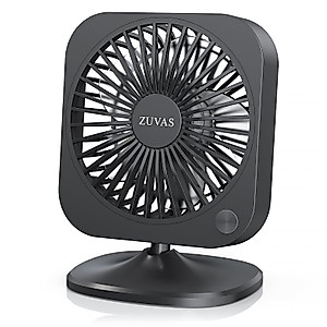 Zuvas Mini Desk Fan Small Powerful Personal Fan Strong Airflow USB Fan 3 Speed Adjustable Table Fan 70° Tilt Electric Portable Fan, for Indoor Outdoor Home Office Car Travel, 4 inch Black