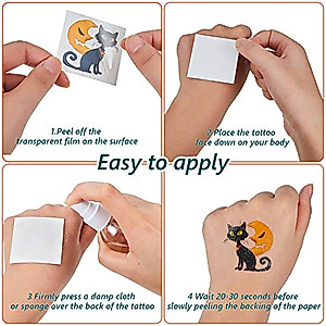 144 Pieces Halloween Temporary Kid Adult Halloween Themed Waterproof Temporary Stickers Party Decoration Supplies for Halloween Party Favor, Treats, Decor, Goodie Bag, 9 Styles