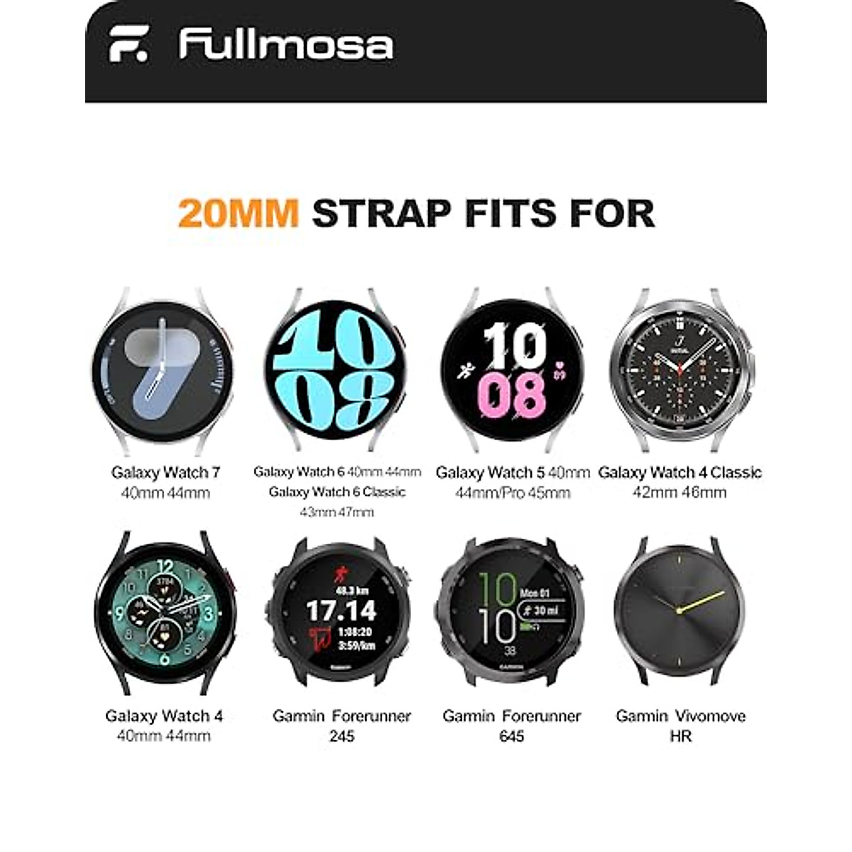 Fullmosa 22mm Silicone Watch Bands No Gaps Compatible for Samsung Galaxy Watch 46mm/Gear S3 Classic/Frontier, Galaxy Watch 3 45mm,(Blue)