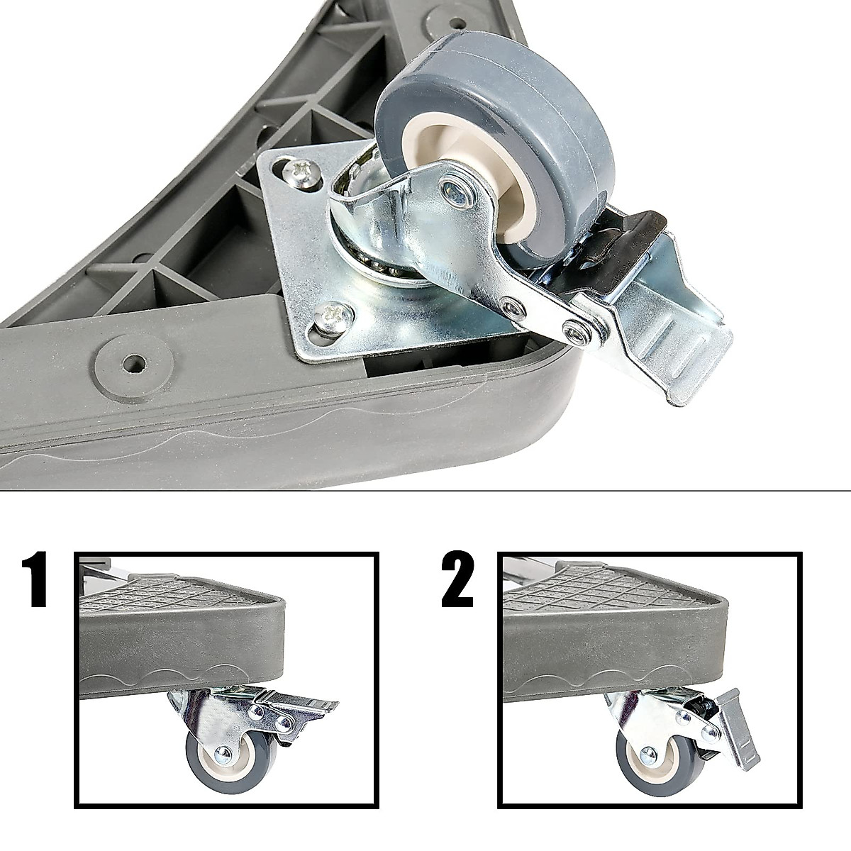 SINJEUN 2 Pack 19.7 to 25.6 inches Adjustable Furniture Dolly, Telescopic Mobile Roller with 4 Locking Wheels, Adjustable Moving Dolly for Washing Machine, Dryer, Refrigerator, 500 Lbs Capacity