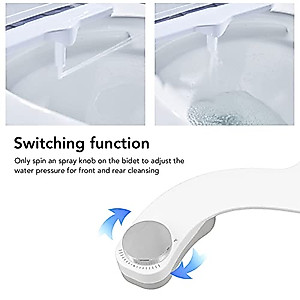 XWXLIJV Bidet Attachment for Toilet Non Electric Self Bidet Toilet Seat Attachment with Dual Nozzle 7/8 Copper Tee Bidet Toilet Attachment with Hose for Feminine Posterior Wash