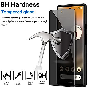 [2 Pack] YWXTW Privacy Screen Protector for Google Pixel 6A 6.1”5G,Tempered Glass Anti-Spy 9H Hardness Film for Google Pixel 6A,HD Anti-Scratch Easy Install Bubble Free Case Friendly