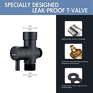 YSNOL Handheld Bidet Sprayer for Toilet, Premium Stainless Steel Bathroom Bidet Sprayer Set with One-Click Start & Powerful Pressure, Baby Cloth Diaper Sprayer with Complete Accessories - Matte Black
