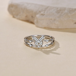 SVODEA Butterfly Ring for Women 925 Sterling Silver Created 5A Cubic Zirconia Butterfly Statement Rings Dainty Animal Jewelry Anniversary Birthday Jewelry Gifts for Women (10)