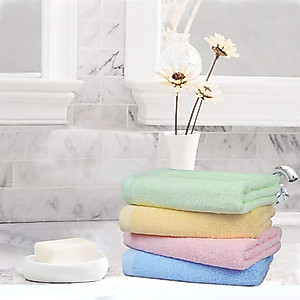 Yoofoss Hand Towels Face Washcloths Towel Set for Bathroom-Kitchen-Hotel-Multi-Purpose, Ultra Soft, Absorbent, 13" x 29" - 4 Pack