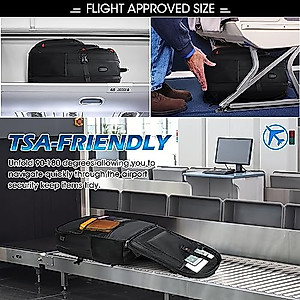 NUBILY Laptop Backpack 17 Inch Waterproof Travel Backpack TSA Friendly Extra Large College Backpack 17.3 Business Computer Backpack Men Women with USB Charging Port Bookbag Gaming Backpack Black 45L