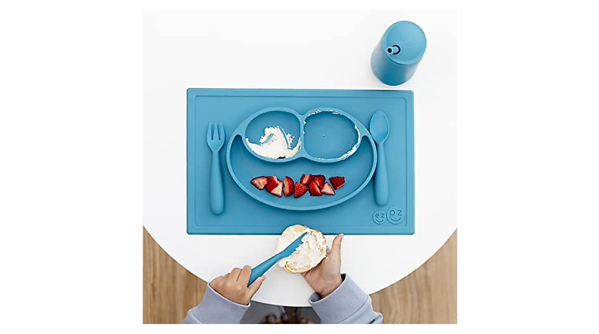 ezpz Happy Mat - Silicone Suction Plate for Toddlers