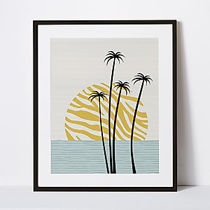 Abstract coastal wall art print poster room tropical decor bedroom aesthetic gift idea unique artwork living room (8x10" Print)