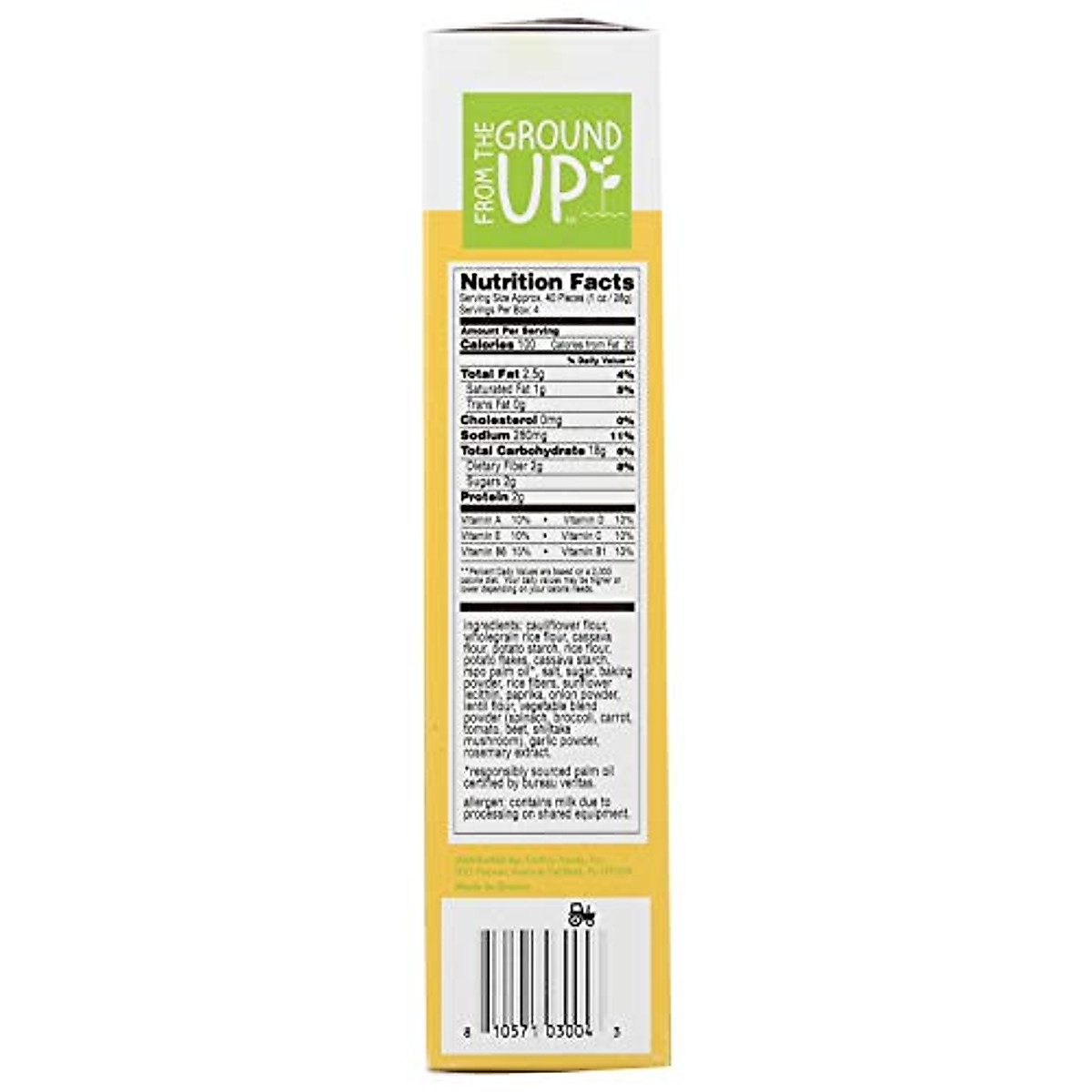From The Ground Up, Cauliflower Crackers Sea Salt, 4 Ounce