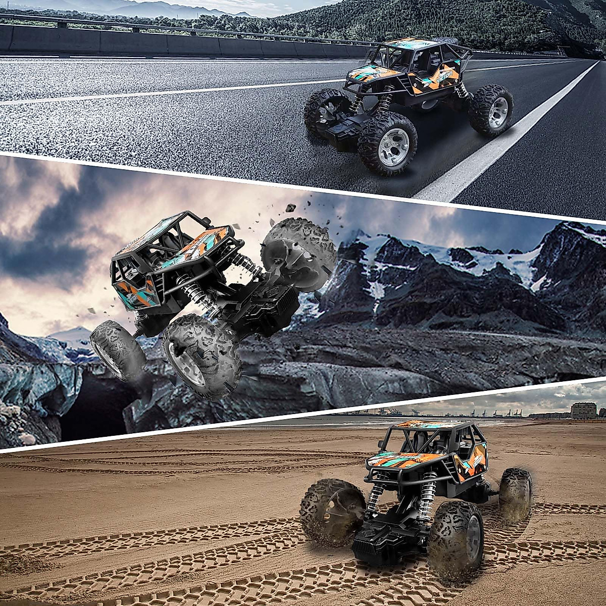 BLUECEDAR RC Racing Car, 2WD High Speed Off Road RC Car with 27 Mhz Remote Control,1:18 Scale RC Monster Vehicle Truck Crawler with One Rechargeable Battery,Gift for Kids and Adults