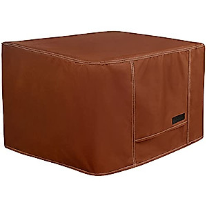 NettyPro Gas Fire Pit Cover Square 28 inch Waterproof Heavy Duty Patio Firepit Cover Square for Outdoor Propane Fire Pit Table, Brown