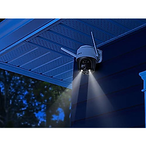 Lorex 2K Pan-Tilt Indoor/Outdoor WiFi Security Camera with 32GB MicroSD Card, Auto-Tracking, Color Night Vision, Person Detection, and Warning Light/Siren