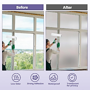 Frosted Glass Paint for Windows Privacy Paint, 16oz Waterproof & UV Resistant,Low Odor Frosted Glass Spray Paint,for Offices Bathrooms Kitchens in Glass Door Surfaces (with tools)