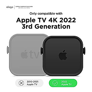 elago Apple TV Mount 4k 3rd Generation- 3 Mount Options (Magnet, Hang, Screw), Compatible with 2022 Apple TV 4K 3rd Generation / Fit Size, Prevents overheating