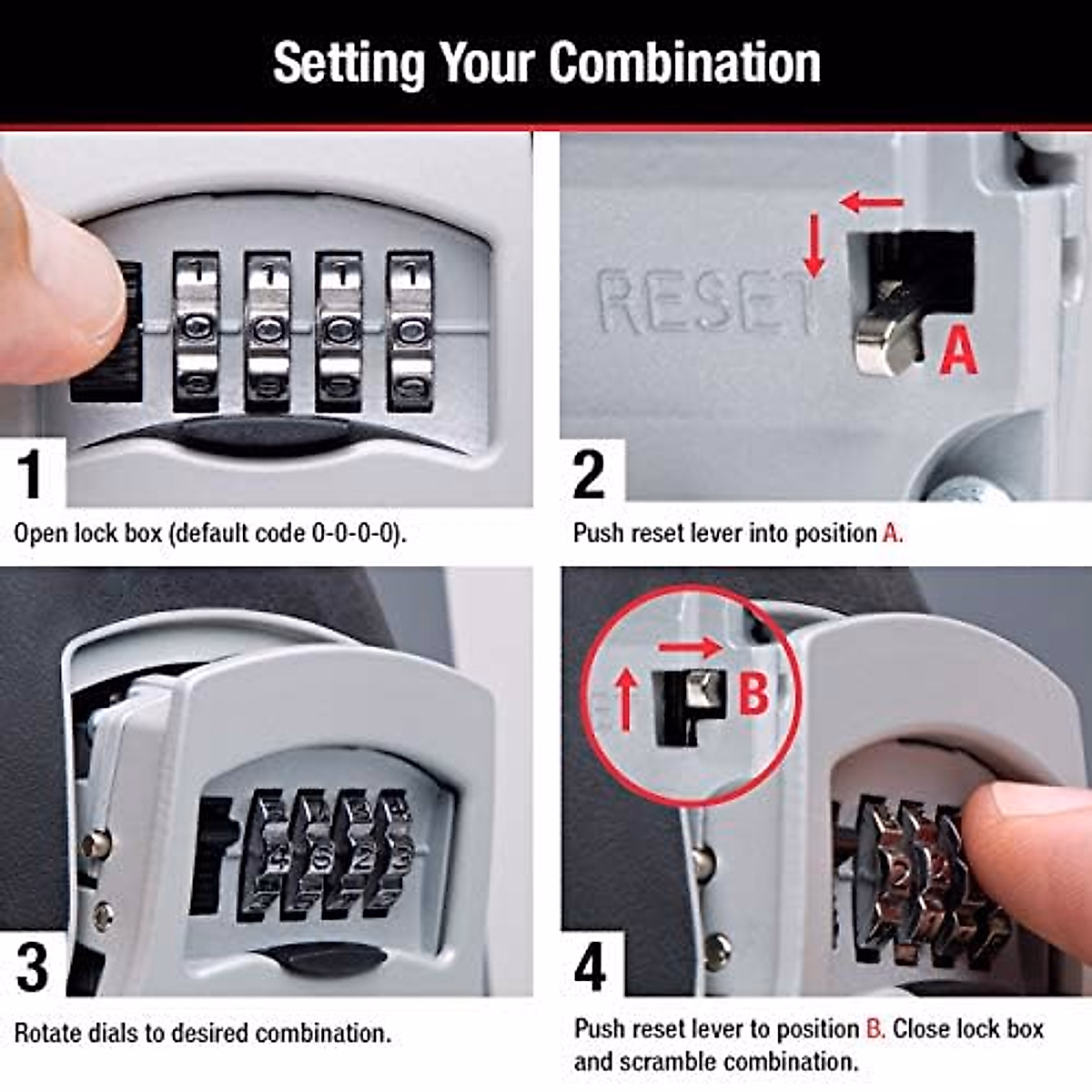 Master Lock Key Lock Box, Outdoor Lock Box for House Keys, Key Safe with Combination Lock, 5 Key Capacity, 5400EC