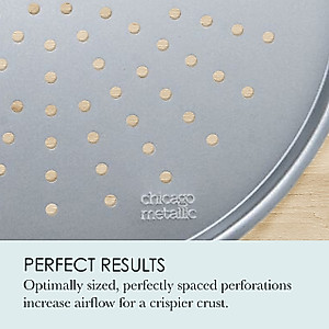 Chicago Metallic Commercial II Traditional Uncoated Perforated Pizza Crisper, Perfect for making delicious pizza pies right in your own oven, 14-Inches