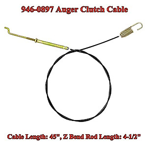 Wanotine 946-0897 Auger Clutch Cable for MTD 746-0897 746-0897A 946-0897A 2-Stage Snowblowers, Fits MTD Craftsman Ryobi Troy-Bilt Yard Machines Bolens Yard Man Snow Throwers