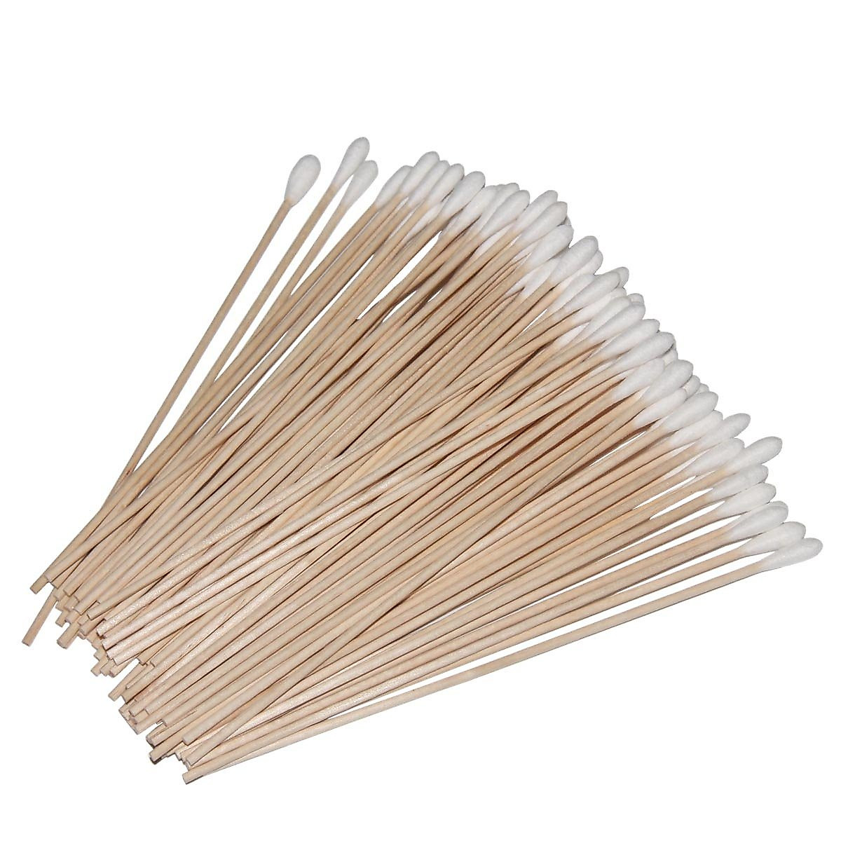 200 Pcs Cotton Swab Applicator Q-tip Swabs 6" Extra Long Wood Makeup Application