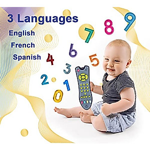 CCYYZZ Baby Remote Control Toy, Musical Toy with Light and Sounds, Learning for 12 Months+ Infants, Toddlers, Babies, Multi-Language Development from Number 0-9 in English, French, Spanish (63533)