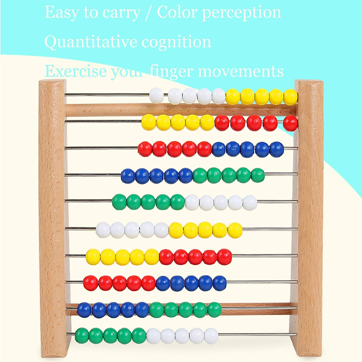 Artist Unknown Abacus for Kids Math Preschool Number Learning Classic Wooden Toy Developmental Toy Wooden Beads 8 Extension Activities Great Gift Toddler Girls and Boys
