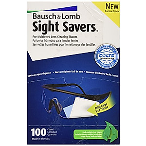 Bausch & Lomb Sight Savers Premoistened Lens Cleaning Tissues - Sight Savers Premoistened Lens Cleaning Tissues, 100 Tissues/Box