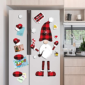 D-FantiX Christmas Gnomes Magnet Set, 21 Pcs Refrigerator Fridge Magnets Strong Swedish Tomte Gnome Holiday Scandinavian Magnetic Christmas Decorations for Metal Door, Cabinets