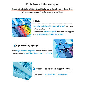 RAONZENA Professional Xylophone 25note, Glockenspiel,Xylophone for kids,Xylophone for gift,Glockenspiel that learns the basics of music (25note piano)