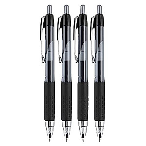 Uniball 207 Signo Gel Pen, 4 Black Medium 0.7mm Retractable Pens, Gel Pens, Fine Point, Smooth Writing Pens, Office Supplies by Uni-ball like Colored Pens, Ink Pens, Ballpoint Pens, Bulk Pens
