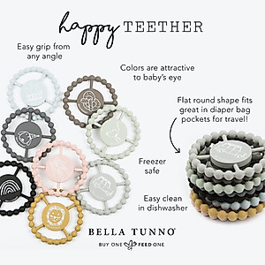 Bella Tunno Happy Teether – Soft & Easy Grip Baby Teether Toy, Silicone Teether Ring to Help Soothe Gums, Non-Toxic and BPA Free, Mama