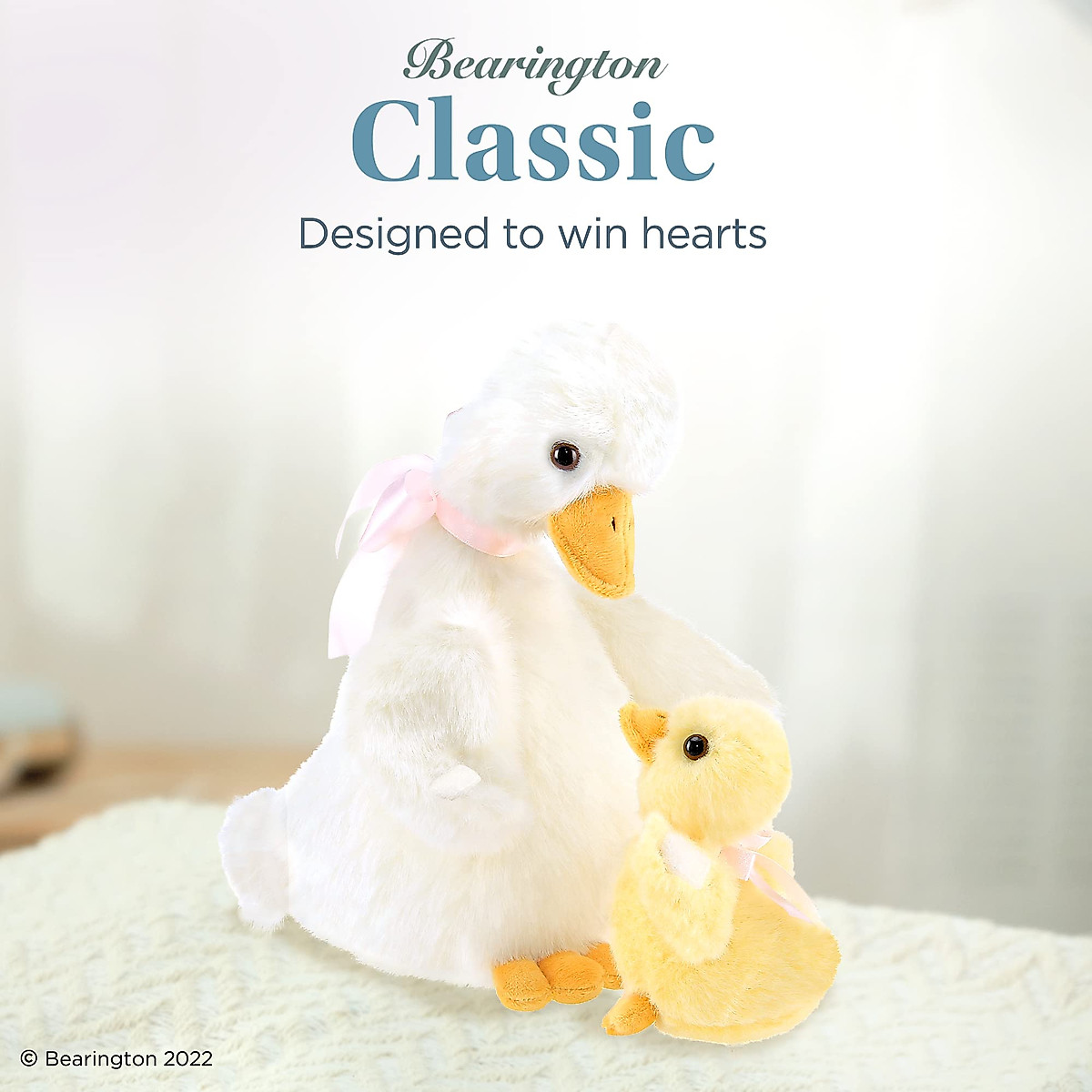 Bearington Downie & Duckie Plush Yellow Duck Stuffed Animal, Adorable, Soft and Cuddly, Great Gift for Kids of All Ages, Birthdays, Holidays, Easter and Special Occasions, 10.5 inches