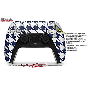 WraptorSkinz Skin Wrap compatible with Sony PS5 DualSense Controller Houndstooth Navy Blue (CONTROLLER NOT INCLUDED)