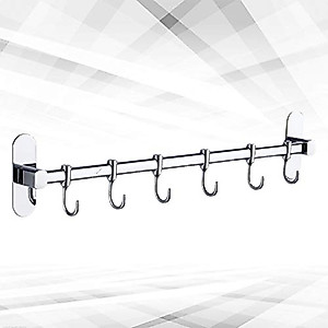 Hemoton Towel Hooks Mug Holder Scarf Hangers Wall Mounted Kitchen Hooks Coat Rack Hook Rail Hook for Coffee Mug Utensil Hat Holder Towel Robes Rack 40cm Scarf Holder Metal Hangers Mug Holder
