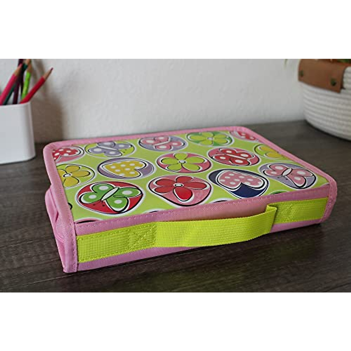 Butterflies and Blossoms Bible Cover for Girls, Zippered, with Handle, Multi Color, Medium