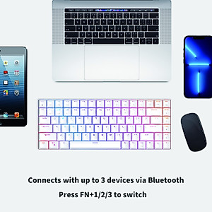 CIY TES84 Hot-Swappable Mechanical Keyboard with CNC Aluminum Case, RGB Wireless/Wired Gaming Keyboard, Double Shot Keycaps,2000mAh Battery (Gateron Yellow, White) (84Keys)