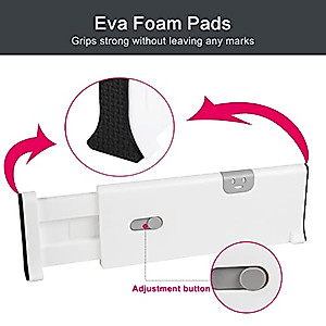 Drawer Dividers Pack of 8, Plastic Adjustable and Expandable Drawer Organizer Clothes, Deep Drawer Organizer, Works in Kitchen Utensils Organizer, Dresser Drawer Separators, 4'' High, 11-17.5'', White