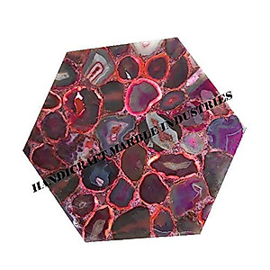 Pink Agate Table Top, Natural Agate Table, Stone Coffee Table Living Room Home Decor New Year's Gift Valentine's Day Gift, Table - Furniture, Agate - Gemstone