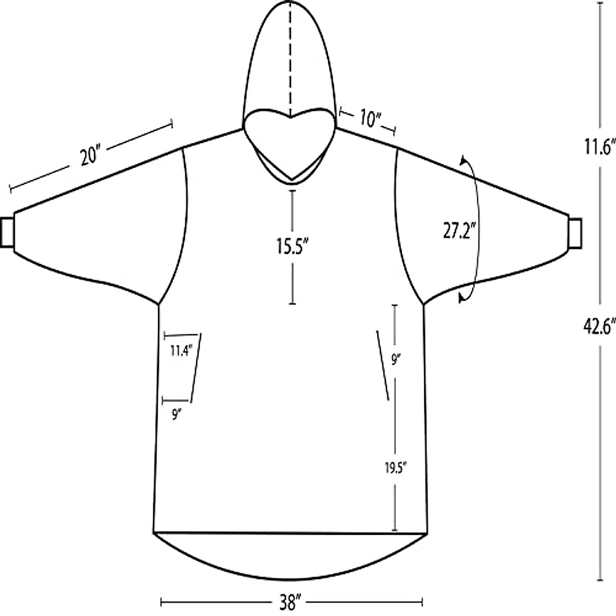 Wearable Blanket Hoodie Women and Men, Reversible Plush Microfiber Hooded Blanket Adult, Oversized Sweatshirt Blanket One Size Fits All, Warm and Cozy Hoodie Blanket - Black/Scribble