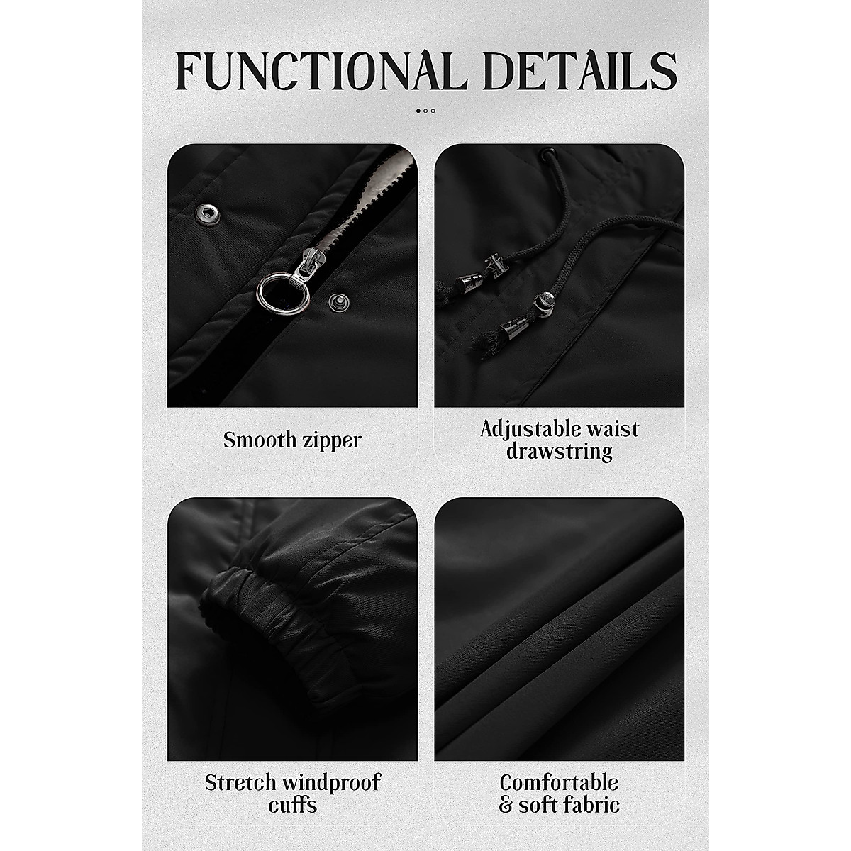 Chrisuno Women's Lightweight Thicken Puffer Coats Warm Parka Padded Winter Hooded Insulated Jacket Overcoat Black XL